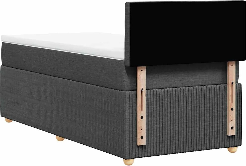 Box spring postel s matrací tmavě šedá 90x190 cm textil 3287326