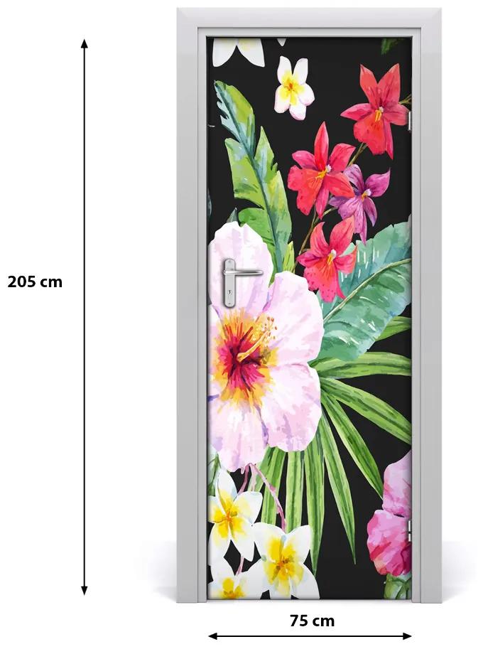 Samolepící fototapeta na dveře havajský vzor 75x205 cm