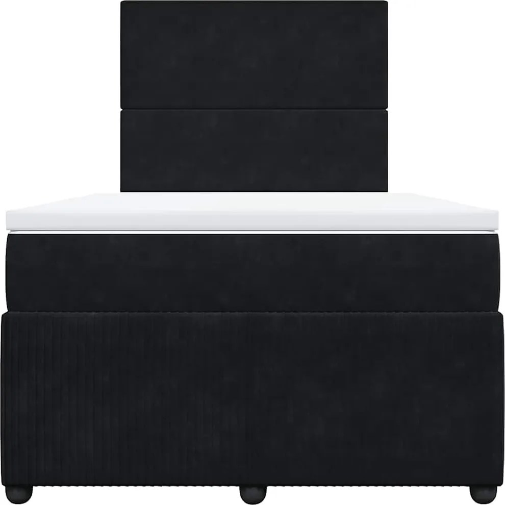 Box spring postel s matrací černá 120 x 190 cm samet 3294582