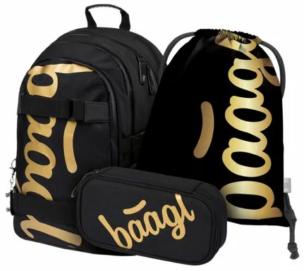 BAAGL SET 3 Skate Gold: batoh, penál a sáček