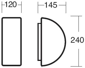 Osmont 41609 Neva 1, polokruhová nástěnka z opálového skla, 1x60W E27, 24x12cm