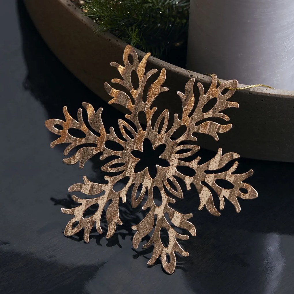 HOUSE DOCTOR Sada 8 ks Vánoční ozdoba Tin plate snow flower ø 11.8 cm