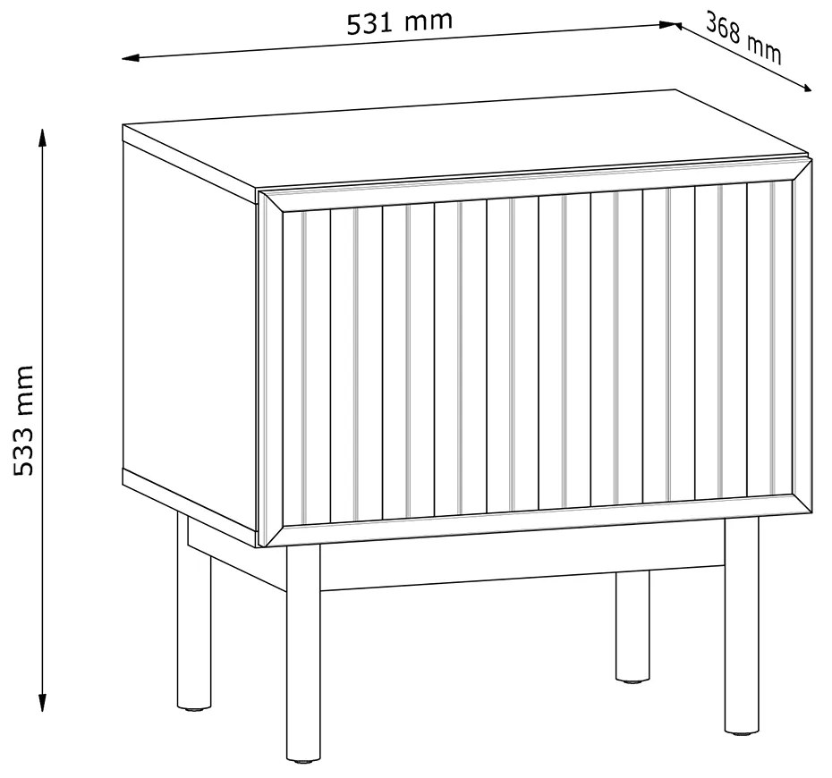 SAORI | noční stolek SN | 53,1 cm | dub cremona