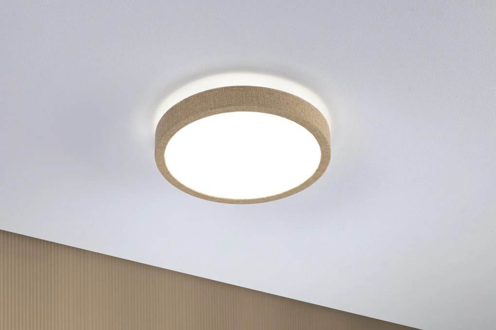 Paulmann 71054 Cosara, textilní stropní svítidlo s korónou, 15W LED 4000K, průměr 30cm, béžová, IP44