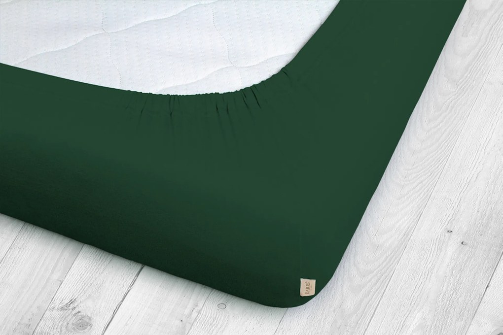 Jersey prostěradlo lahvově zelené na výšku matrace do 20 cm Velikost: 90 x 220