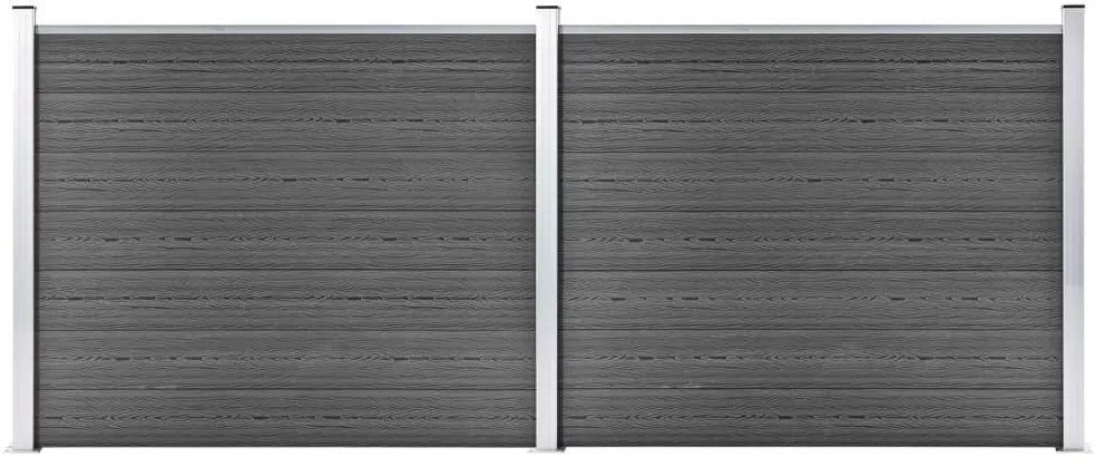 Set plotového dílce WPC 353 x 146 cm černý 3070459