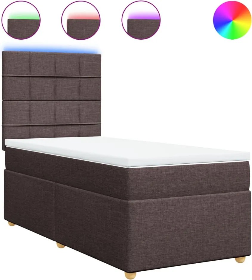 Box spring postel s matrací tmavě hnědá 80x200 cm textil 3293410