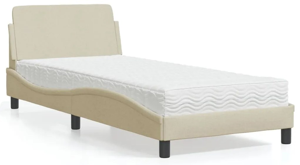Postel s matrací Dover krémová 80 x 200 cm textil 3208289