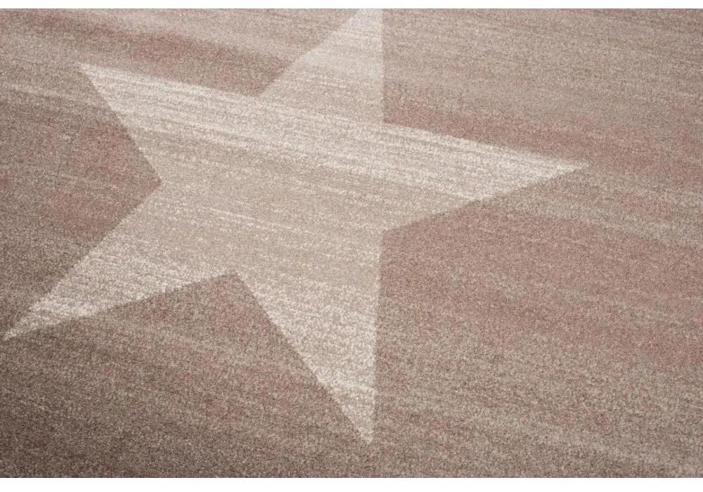 Kusový koberec Hvězda hnědý 140x190cm