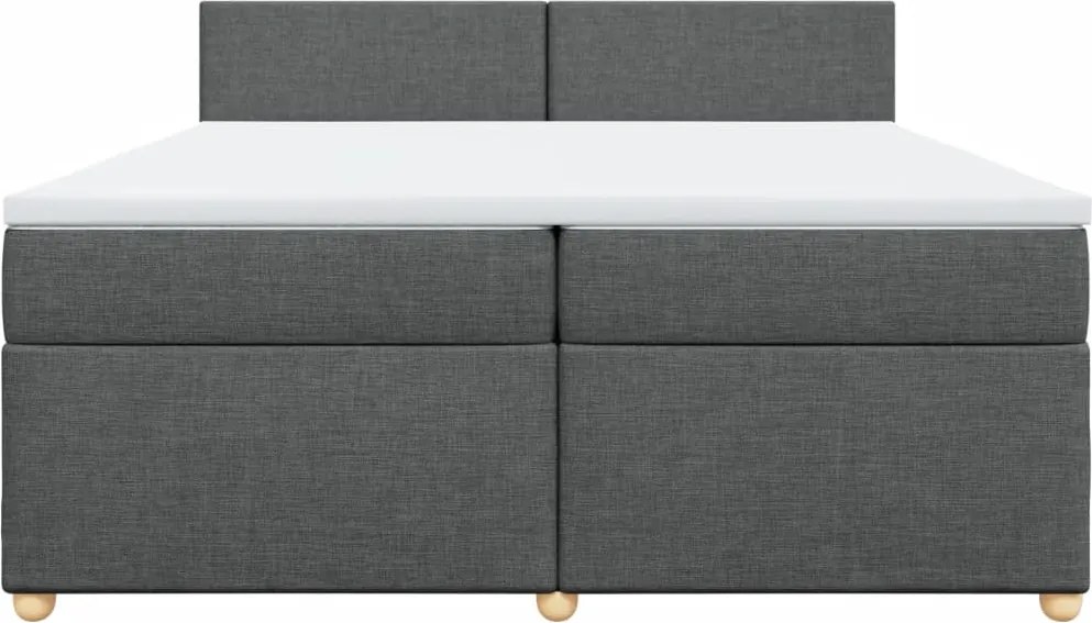 Box spring postel s matrací tmavě šedá 200x200 cm textil 3289081