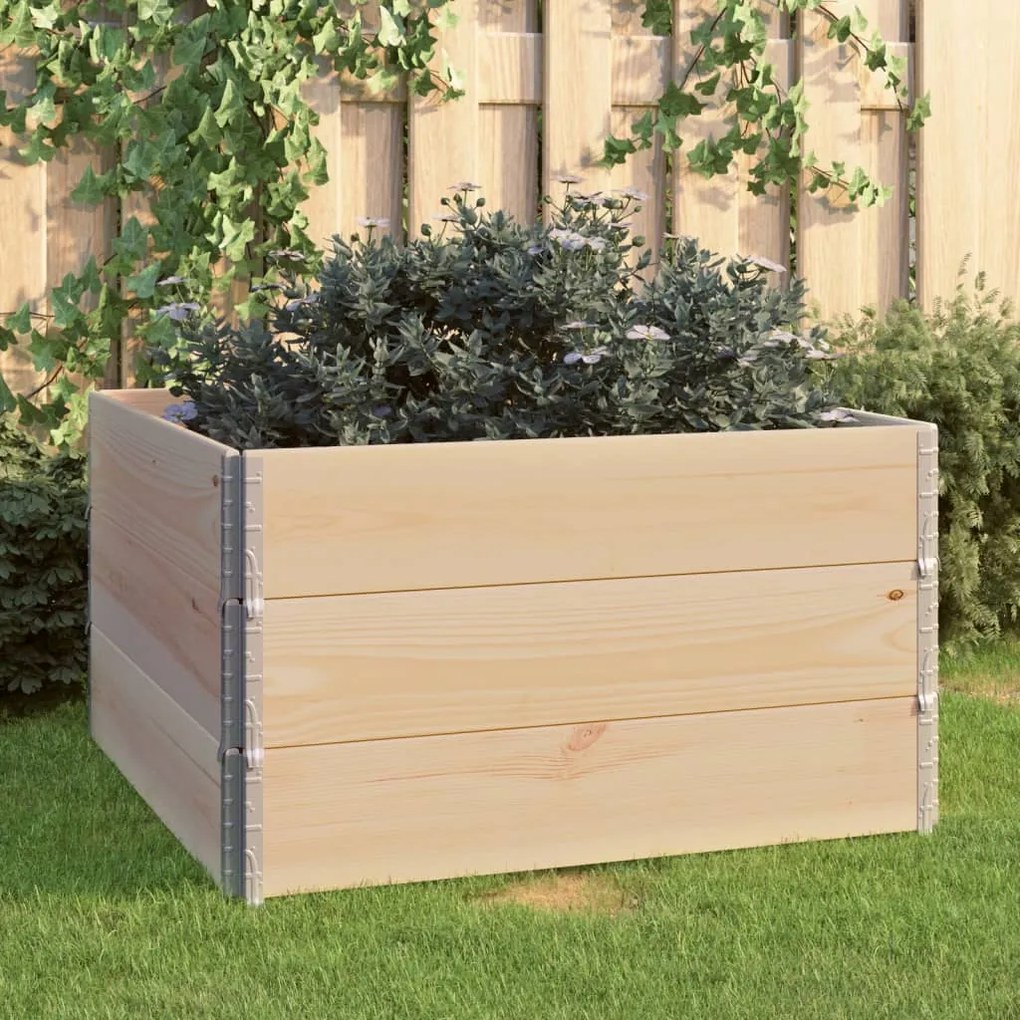 Vyvýšené záhony 3 ks 100 x 100 cm masivní borové dřevo 3055169