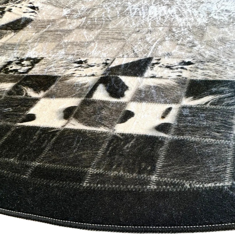 BE Koberec Porte 2054 Koło GREY - šedý kulatý Rozměr: 80 cm