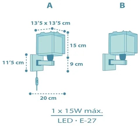 Dalber 63459 - Dětská nástěnná lampa BABY DINOS 1xE27/15W/230V pestrobarevná