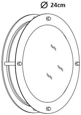 Nordlux 21861031 Malte, venkovní nástěnné svítidlo, 1x60W, kov, pokovená, IP54, průměr 24cm