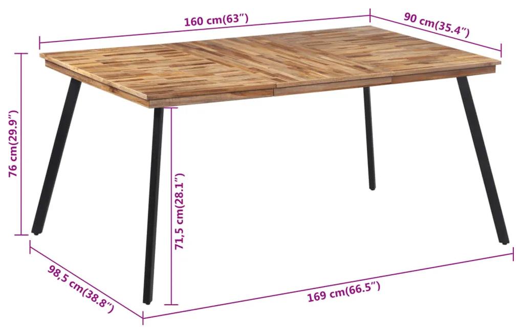 Jídelní stůl 169 x 98,5 x 76 cm masivní teakové dřevo - Default Title