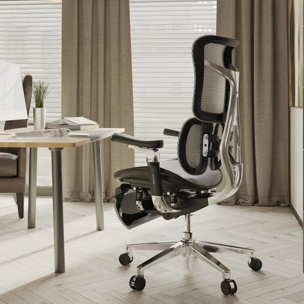 Ergonomická židle s podnožkou černá Premium Normal Size: Diablo V-Kinetic