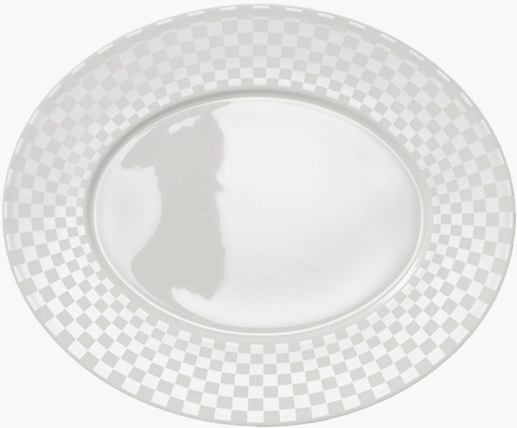 Sada oválných servírovacích talířů z kostního porcelánu Cross White, 6 dílů