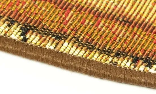 Oriental Weavers, Kusový koberec Zoya 728 R kruh – na ven i na doma, 160x160 (průměr) kruh, oranžová, chodba / předsíň