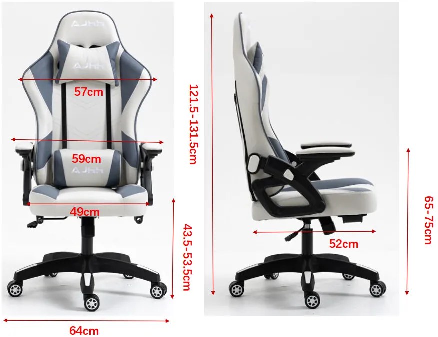 Herní židle KG105 šedo-černá