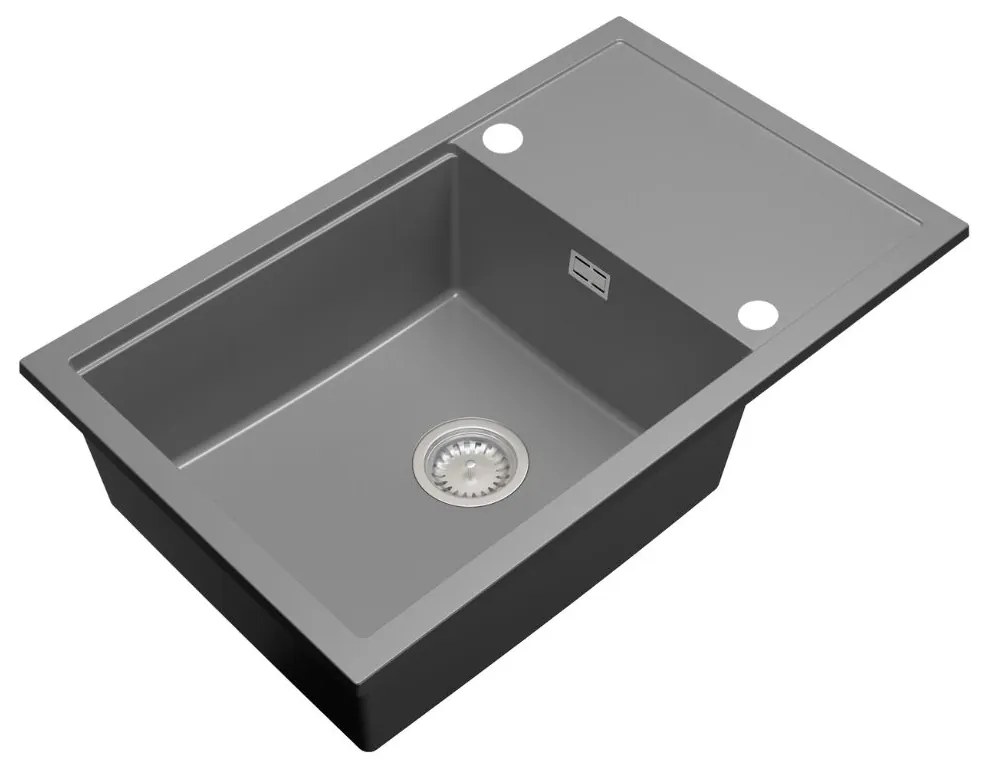 Gamma Advance 8050, 1-komorový granitový dřez 800x500x210 mm, šedá, GMA-ZLE000149