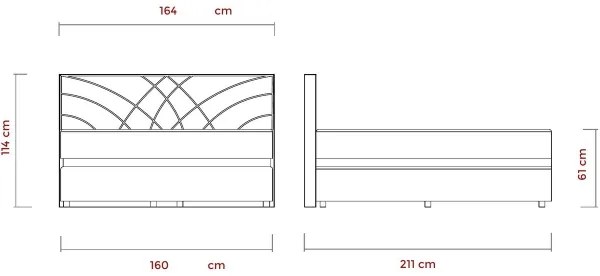 Čalouněná postel s matracemi a úložným prostorem GINA 160x200 cm béžová