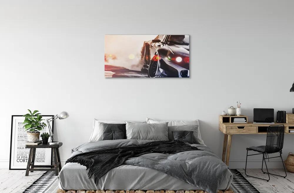 Obrazy na plátně Černé auto light 125x50 cm