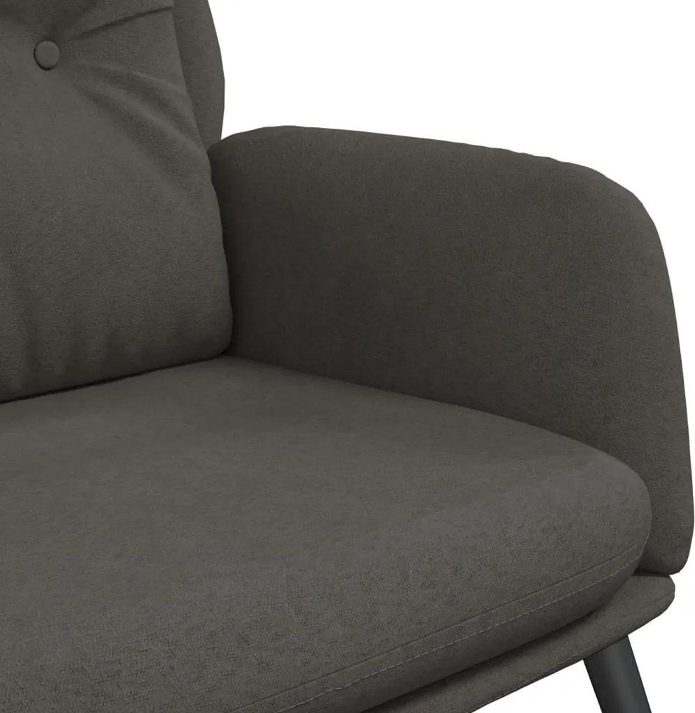Relaxační křeslo tmavě šedé umělá broušená kůže 341282