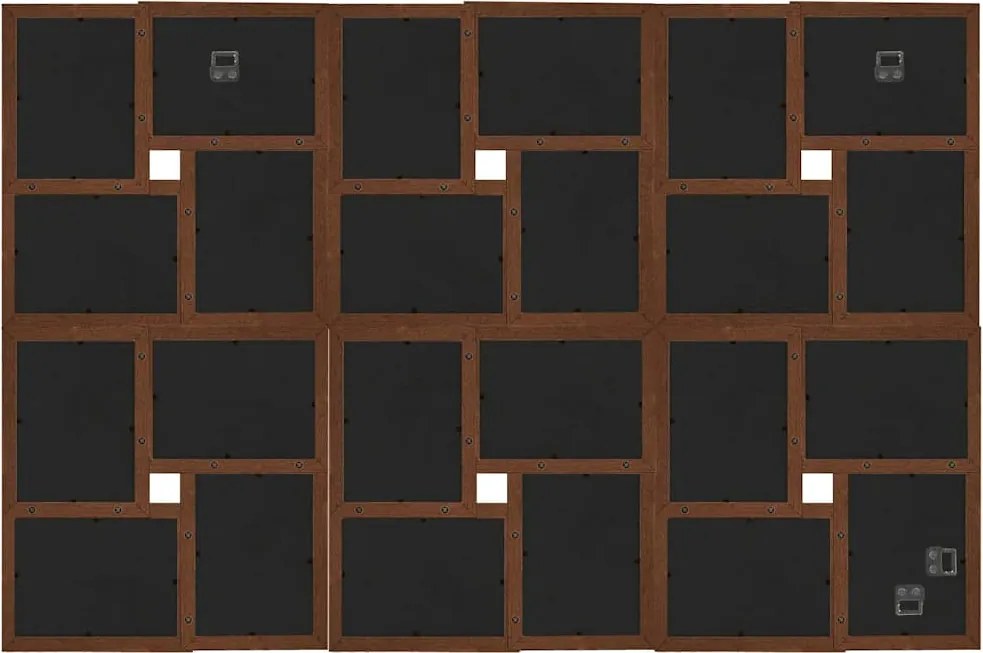 Kolážový fotorámeček na 24×(10x15 cm) obrázek tmavě hnědý MDF 332786