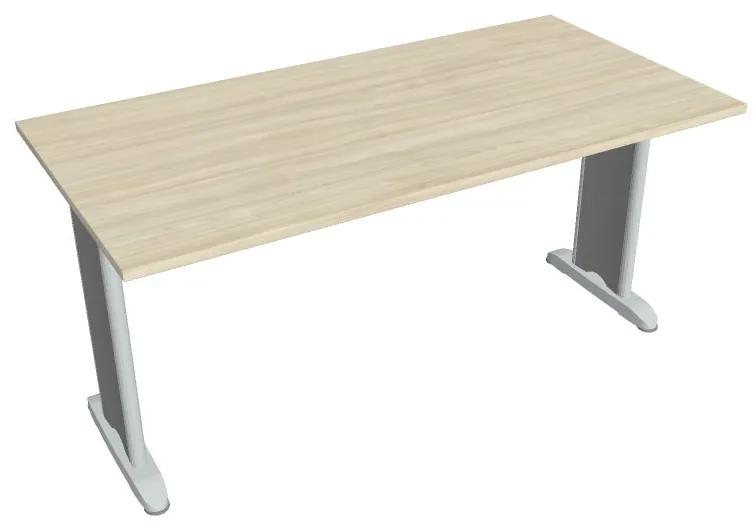 Stůl jednací rovný 160 cm - Hobis Flex FJ 1600 Dekor stolové desky: akát, Barva nohou: Stříbrná