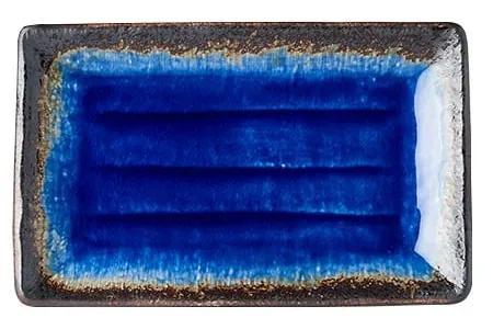 Modrý keramický servírovací talíř MIJ Cobalt, 21 x 13 cm
