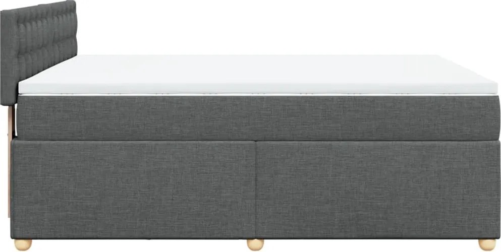 Box spring postel s matrací tmavě šedá 140x200 cm textil 3289018