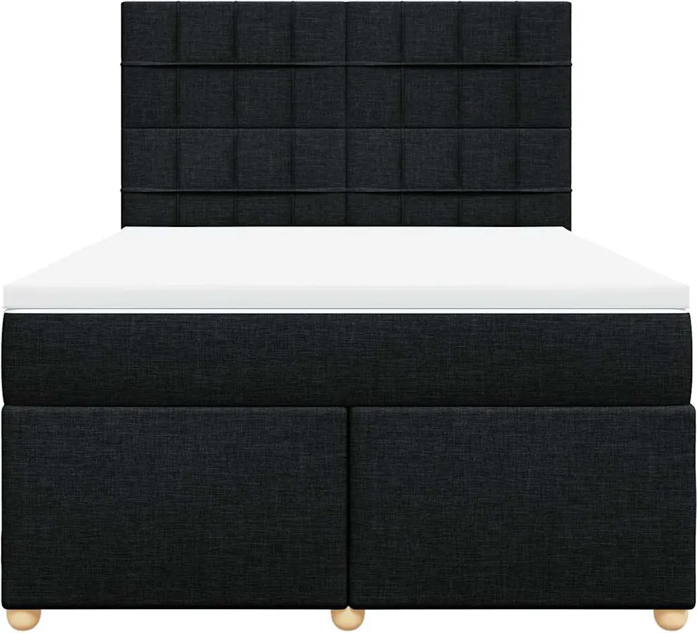 Box spring postel s matrací černá 160x200 cm textil 3293633