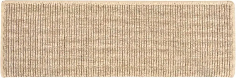 Schodové rohože 15 ks 65 x 21 x 4 cm světle béžové s obdélníkovým okrajem 326909