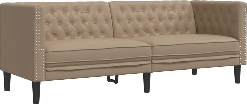 3dílná sedací souprava Chesterfield cappuccino umělá kůže 3209272