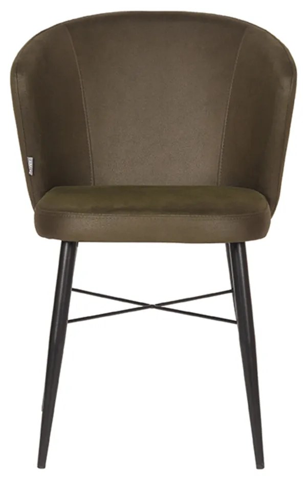 LABEL51 Jídelní židle WAVE zelená mikrovlákno Color: Army green UK-30.163
