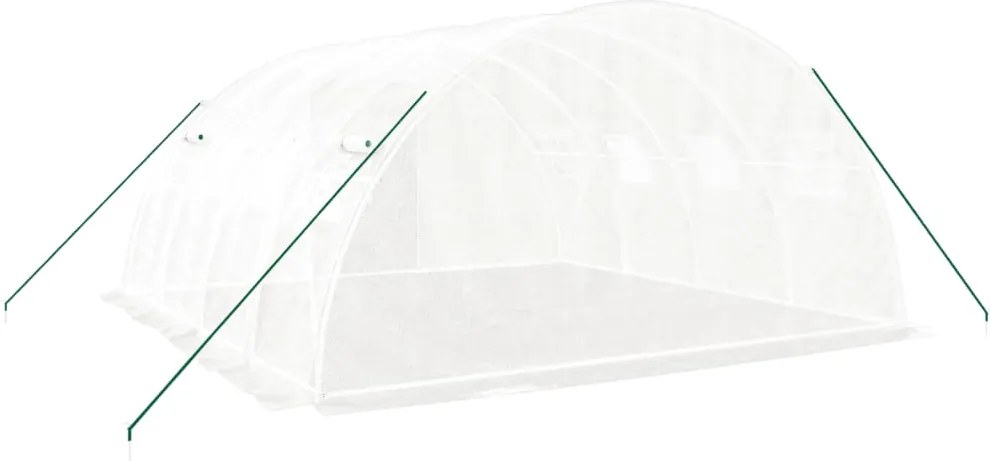Skleník s ocelovým rámem bílý 16 m² 4x4x2 m 3188072