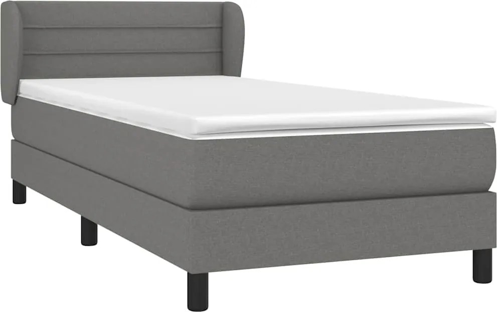 Box spring postel s matrací tmavě šedá 90x200 cm textil 3126294