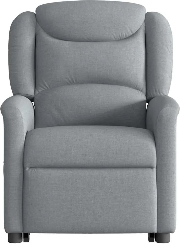 Zvedací polohovací křeslo světle šedé textil 3303194