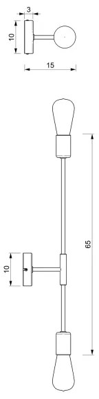 Nástěnná svítidlo FLAME 2xE27/60W/230V černá/lesklý chrom