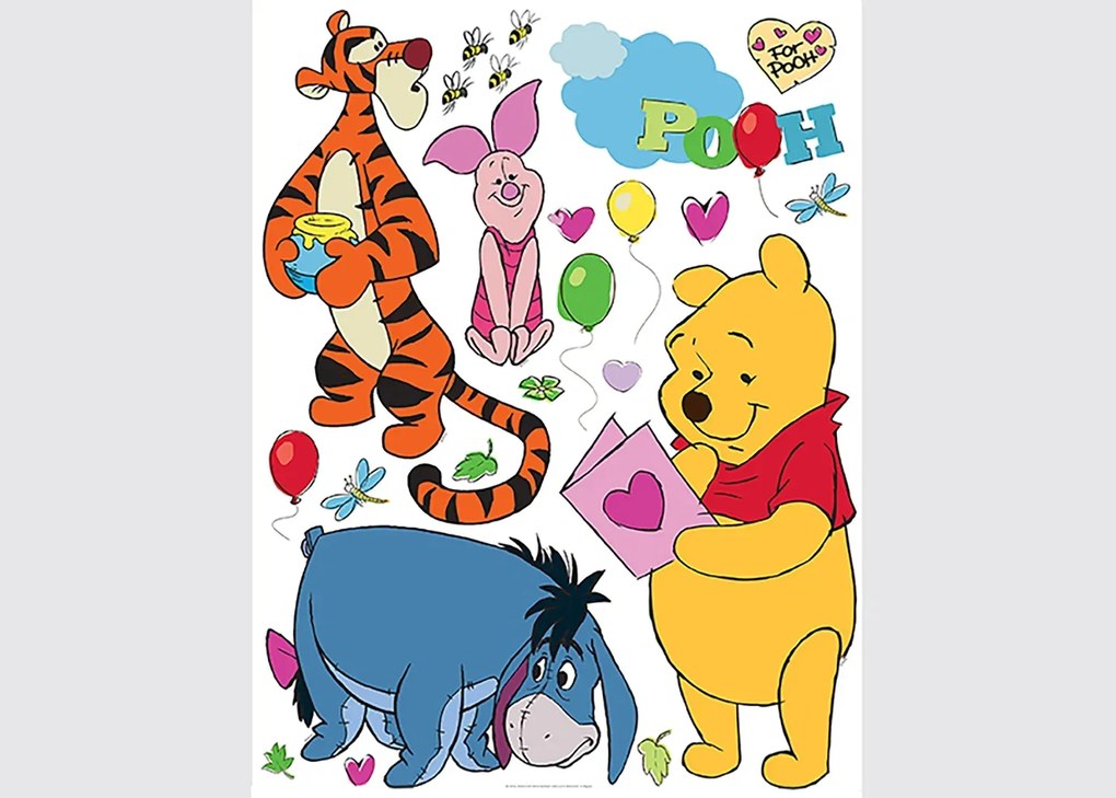Dětská samolepka na zeď Medvídek Pú a Všichni Kamarádi, Disney | 42.5 x 65 cm | DDK 1758