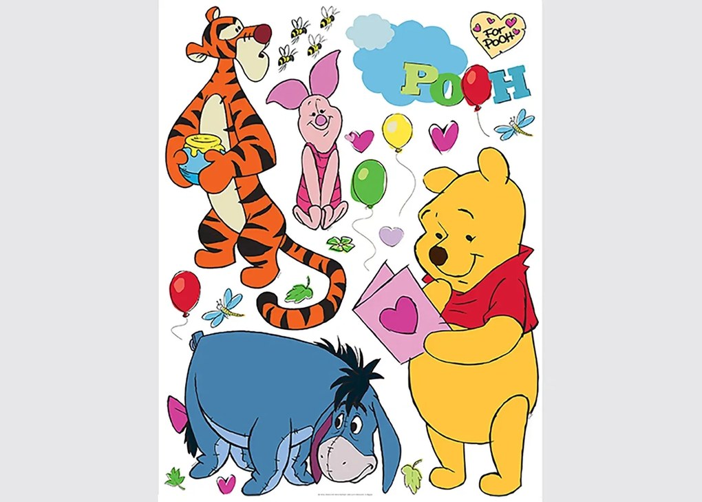 Dětská samolepka na zeď Medvídek Pú a Všichni Kamarádi, Disney | 42.5 x 65 cm | DDK 1758