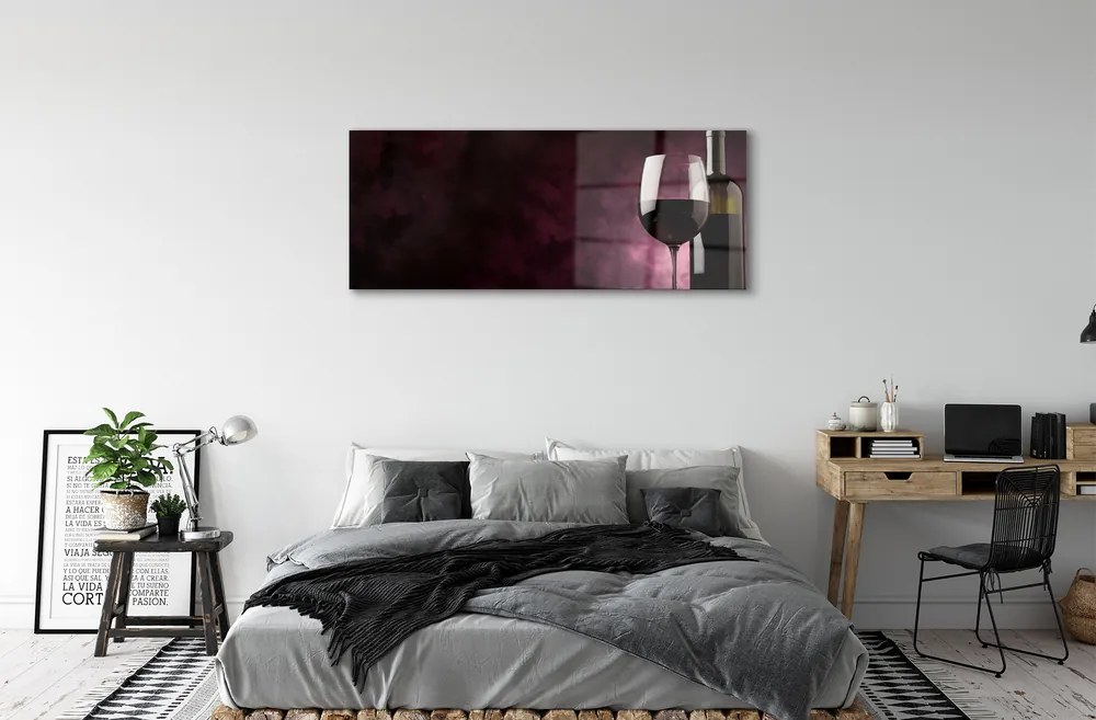 akrylový obraz Láhev a sklenici FINA 120x60 cm