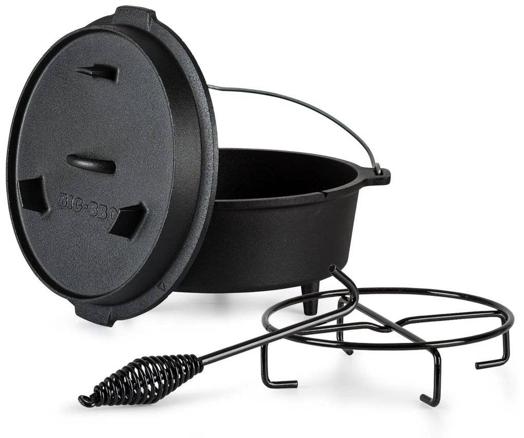 Guernsey, prémiový litinový hrnec, 6.0 barbecue hrnec, litina, nožičky, velikost M/7,3 l