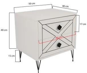Noční stolek LUNA 50x55 cm bílá