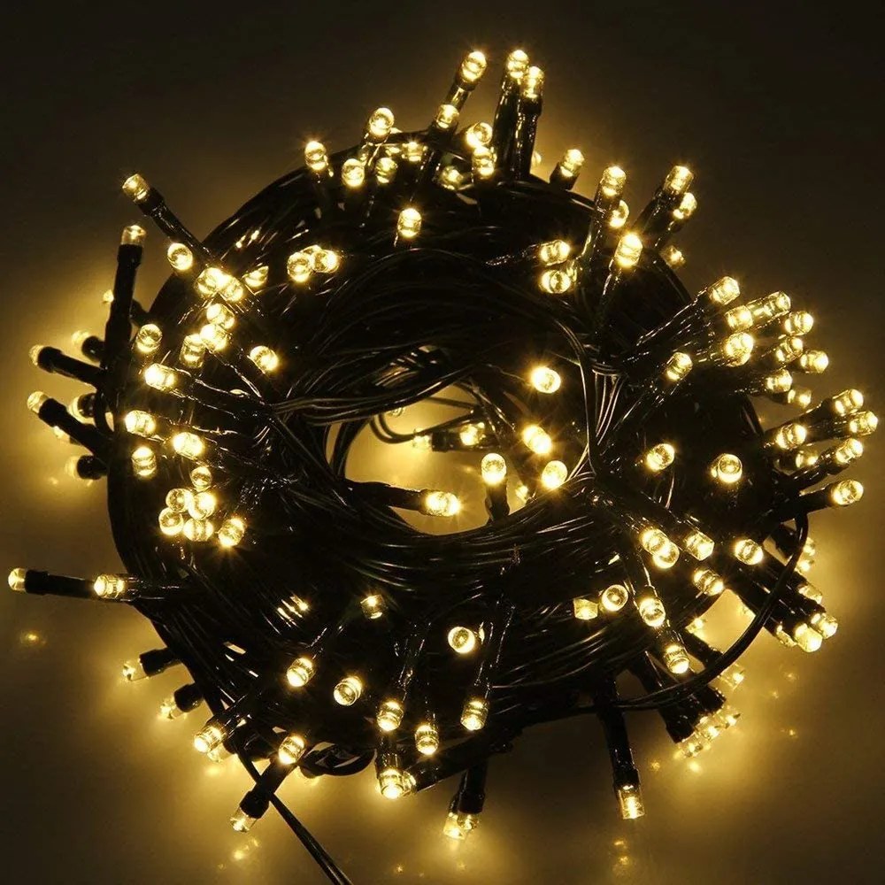 Venkovní LED vánoční řetěz - teplá bílá, 21m, 210 LED