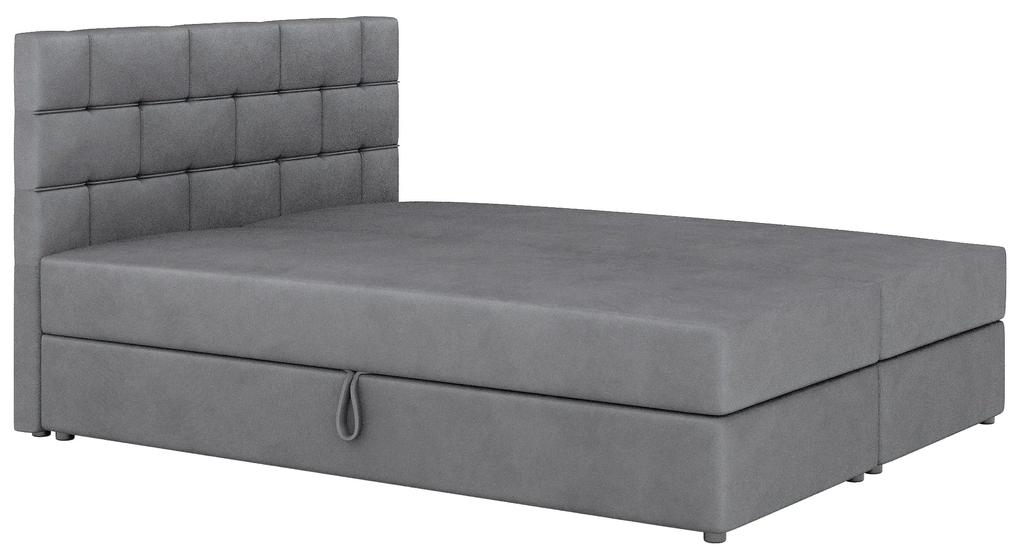 Kontinentální postel 140x200 cm Waller Comfort (tmavě šedá) (s roštem a matrací). 1056365