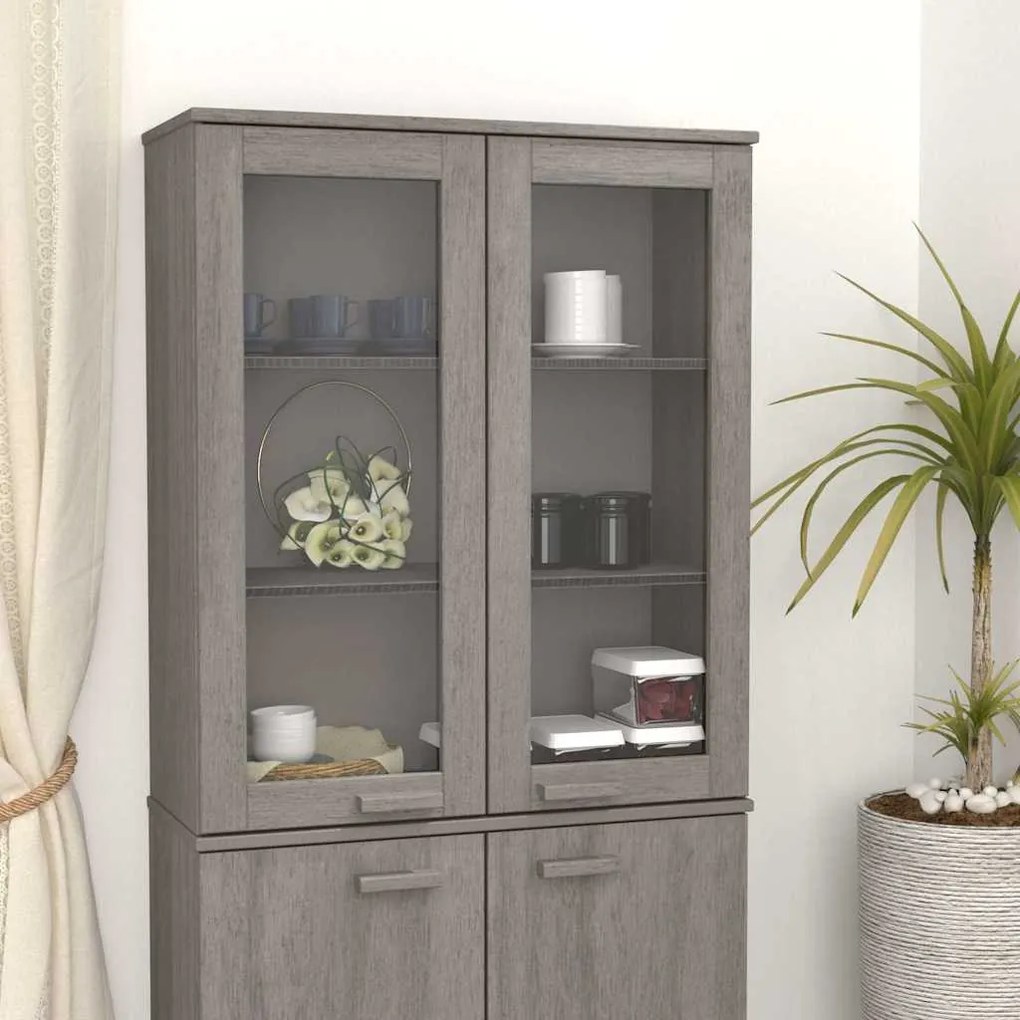 Nástavec na komodu HAMAR světle šedý 85 x 35 x 100 cm borovice 340507