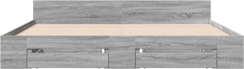 Rám postele se zásuvkami šedý sonoma 180 x 200 cm kompozit 3280732