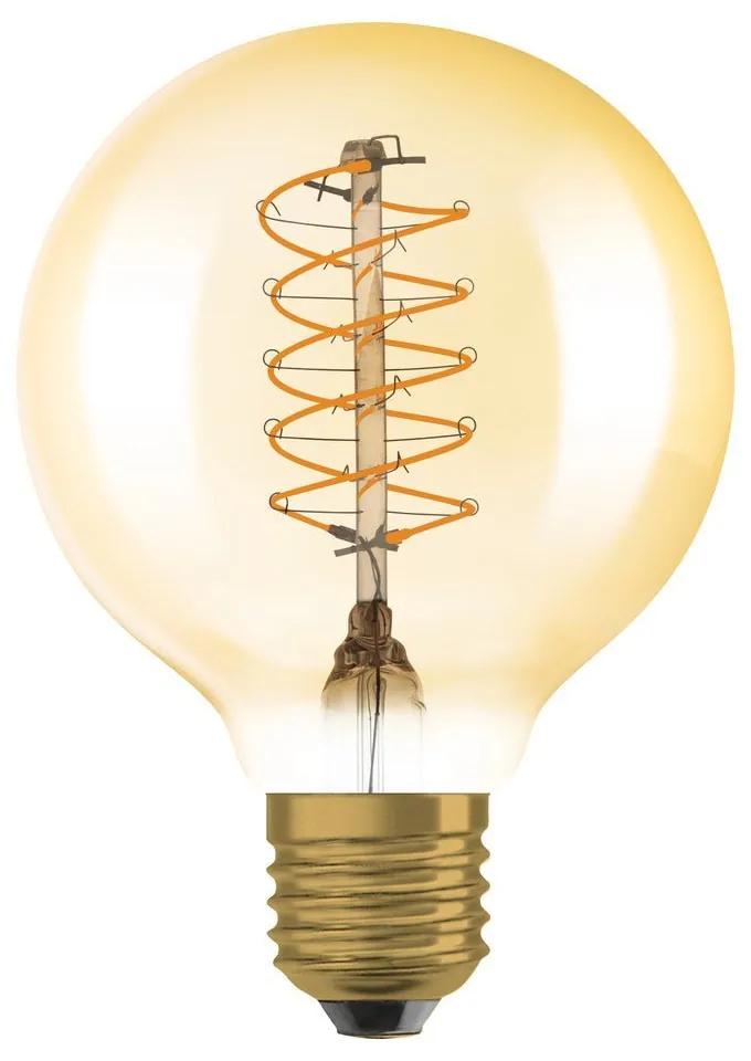 Vintage stmívatelná LED žárovka E27 4,8 W GLOBE, teplá bílá