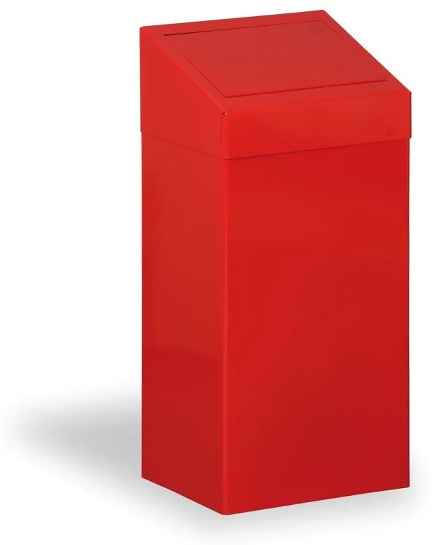 Kovový odpadkový koš na tříděný odpad, 45 l, červený